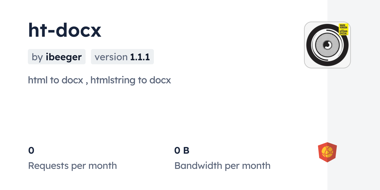 ht-docx CDN by jsDelivr - A CDN for npm and GitHub