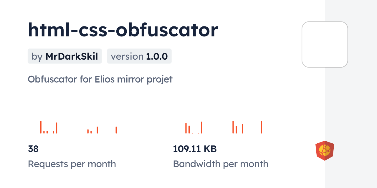html-css-obfuscator CDN by jsDelivr - A CDN for npm and GitHub