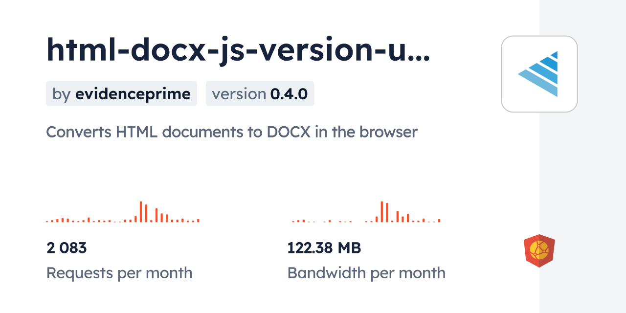 html-docx-js-version-updated CDN by jsDelivr - A CDN for npm and GitHub