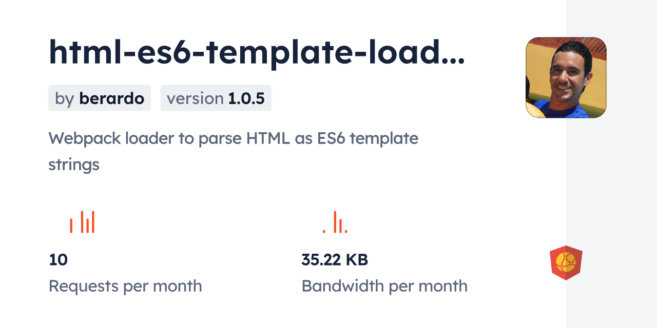 html-es6-template-loader CDN by jsDelivr - A CDN for npm and GitHub