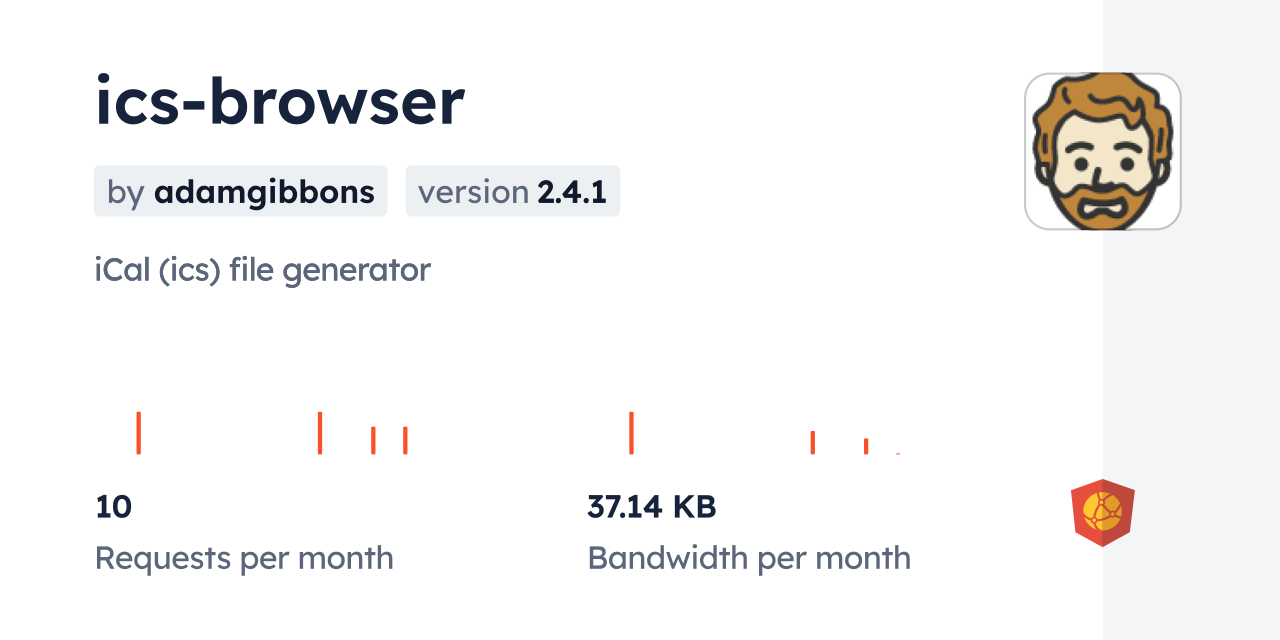 ics-browser CDN by jsDelivr - A CDN for npm and GitHub