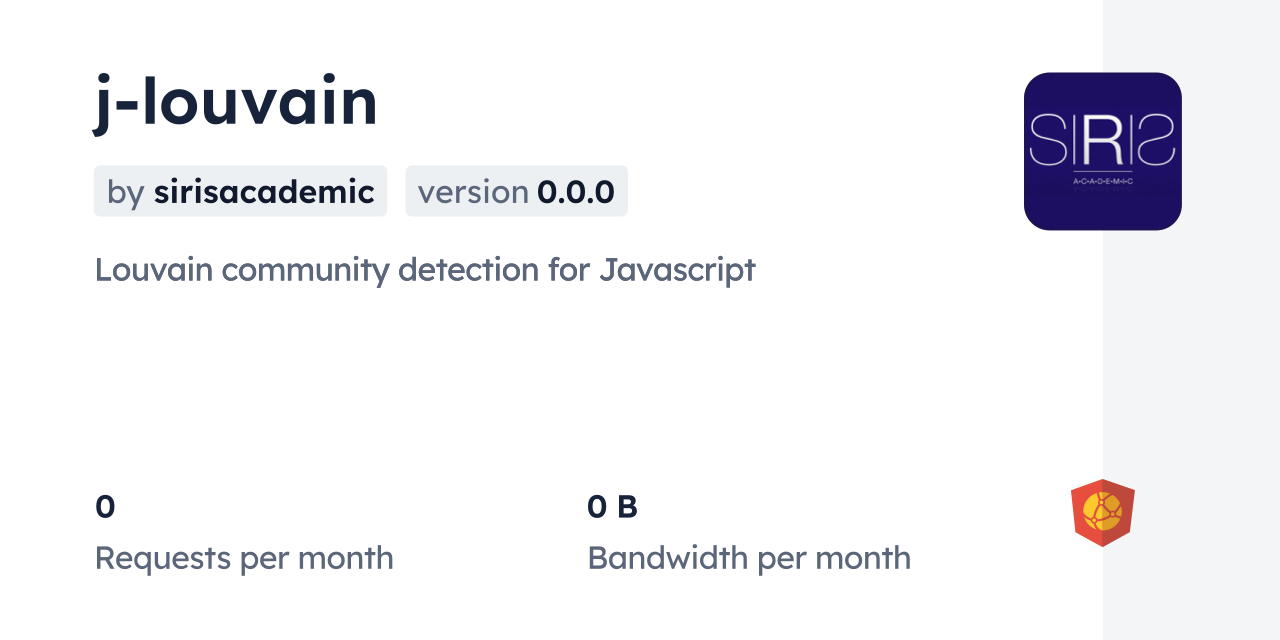 j-louvain CDN by jsDelivr - A CDN for npm and GitHub