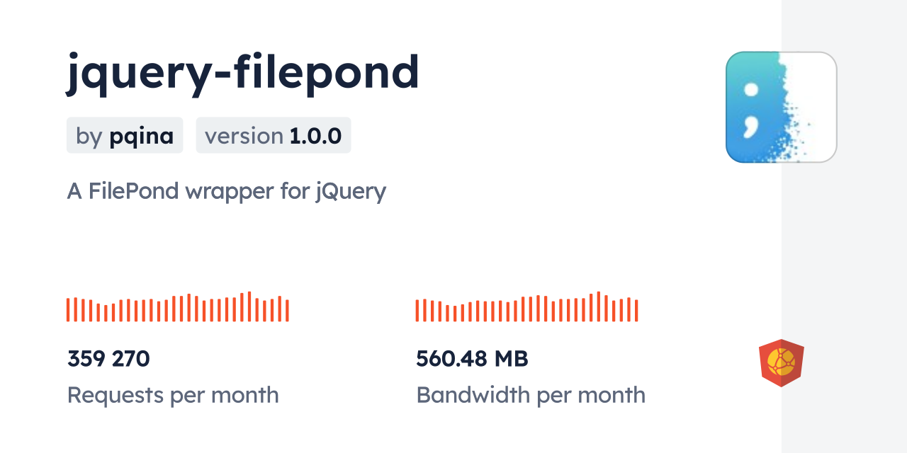 jquery-filepond CDN by jsDelivr - A CDN for npm and GitHub