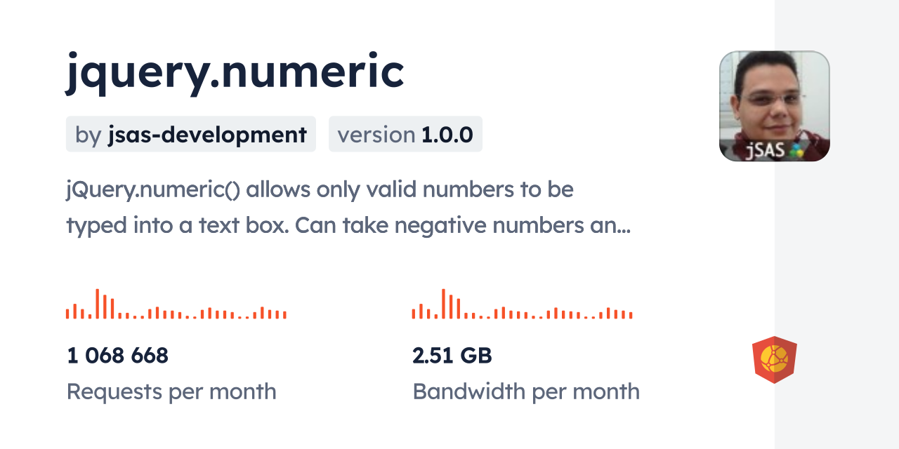 jquery.numeric CDN by jsDelivr - A CDN for npm and GitHub