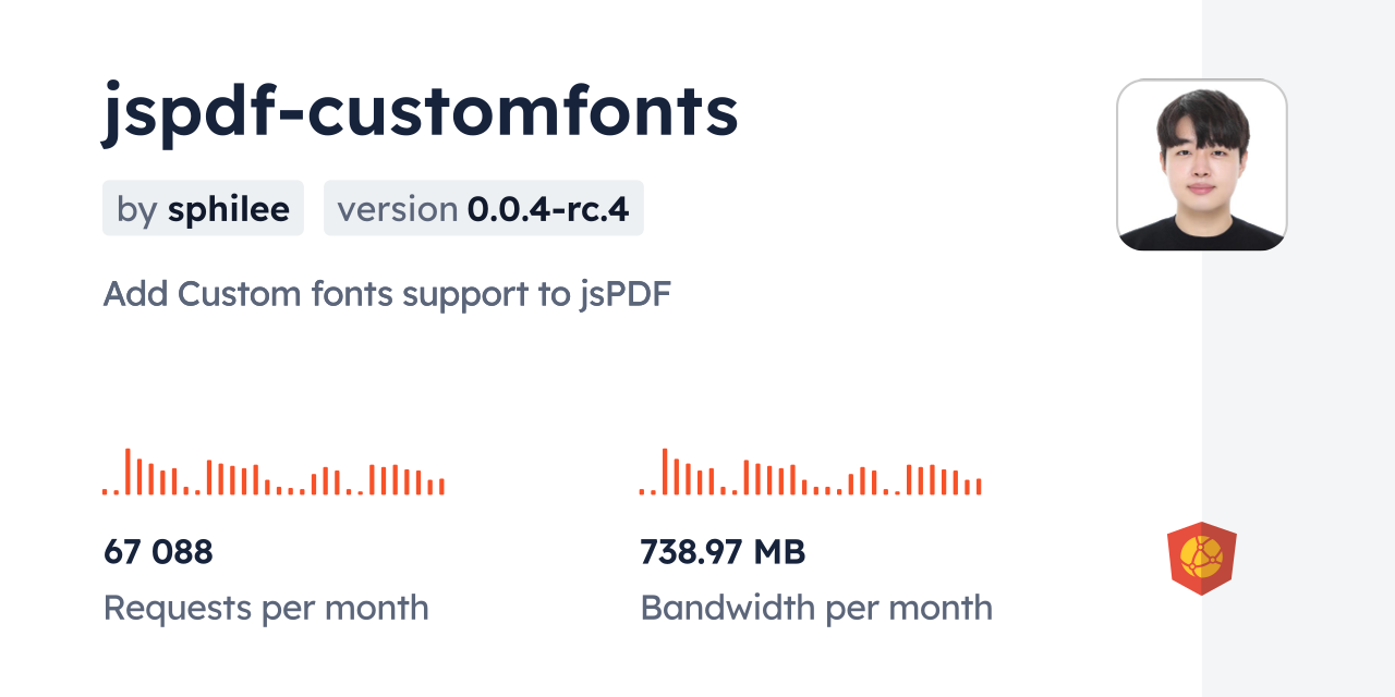 jspdf-customfonts CDN by jsDelivr - A CDN for npm and GitHub
