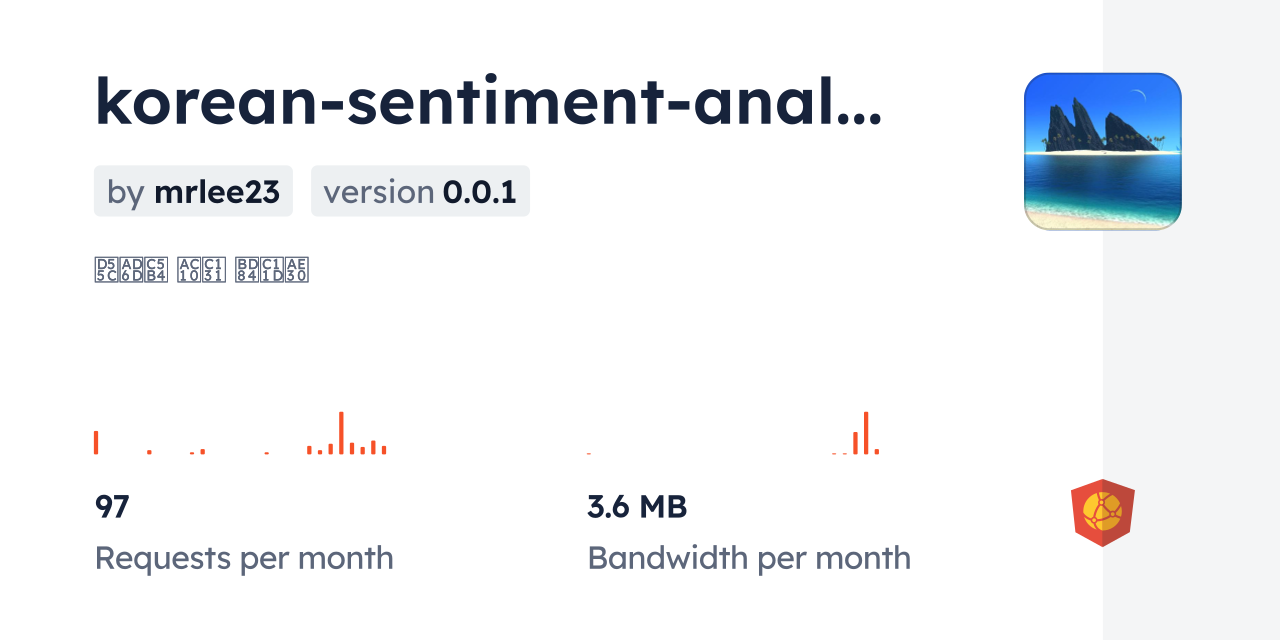 korean-sentiment-analyzer CDN by jsDelivr - A CDN for npm and GitHub