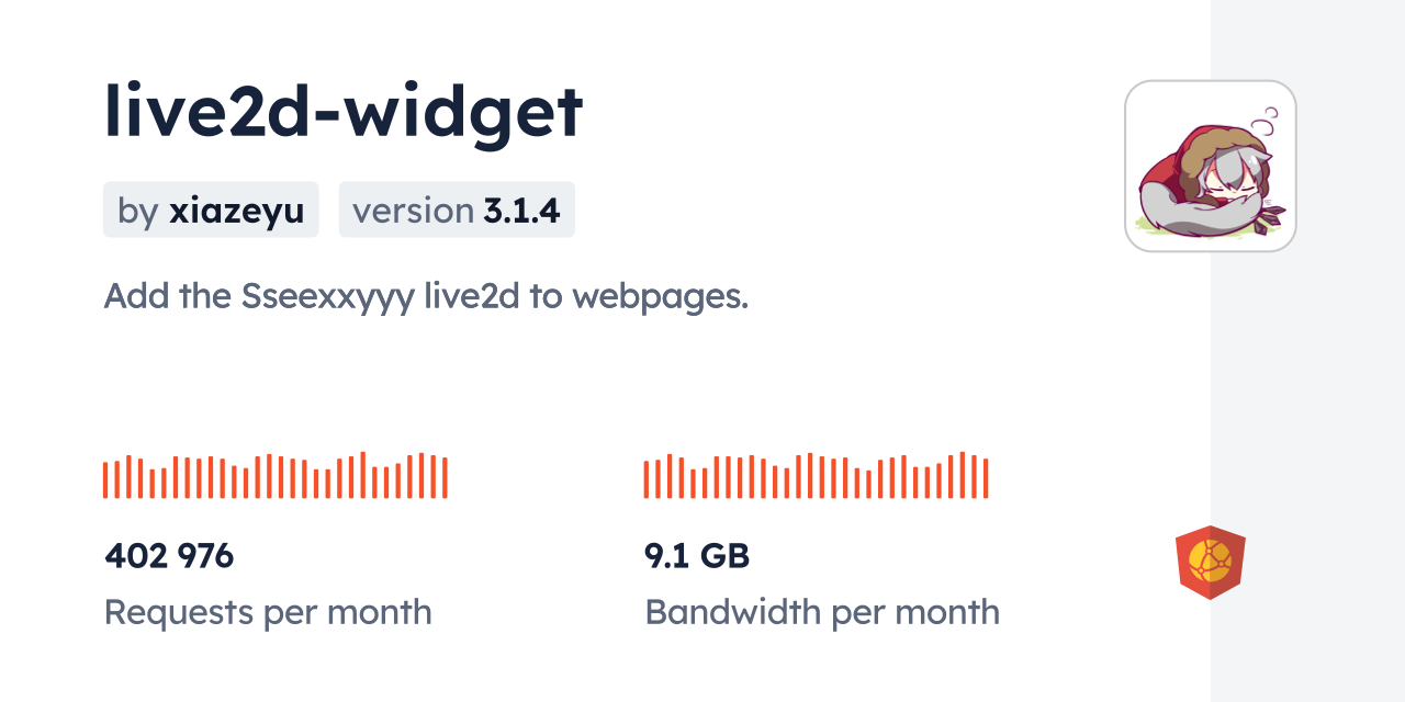 live2d-widget CDN by jsDelivr - A CDN for npm and GitHub