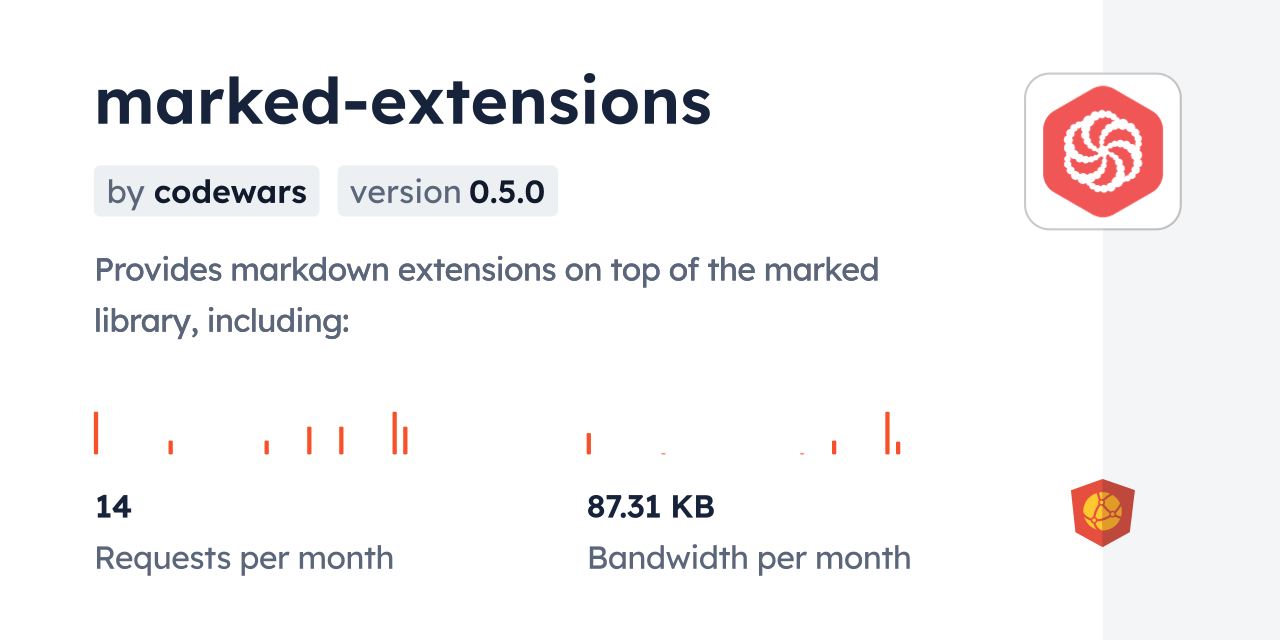 marked-extensions CDN by jsDelivr - A CDN for npm and GitHub