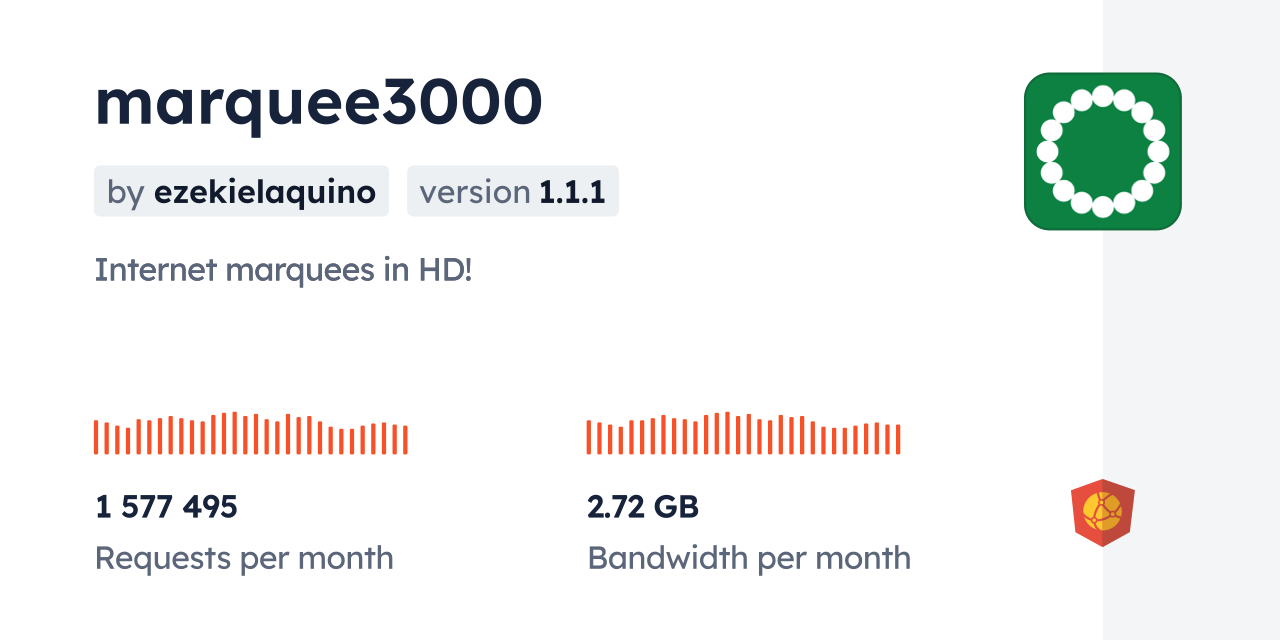 marquee3000 CDN by jsDelivr - A CDN for npm and GitHub