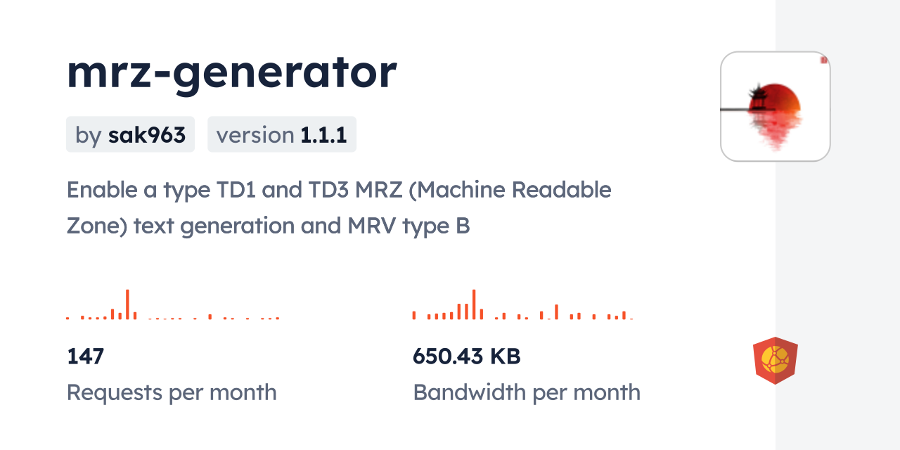 mrz-generator CDN by jsDelivr - A CDN for npm and GitHub