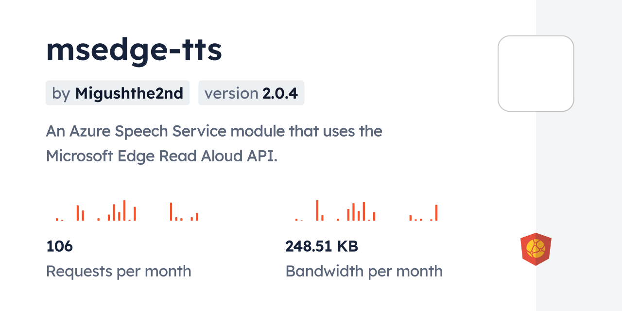 msedge-tts CDN by jsDelivr - A CDN for npm and GitHub