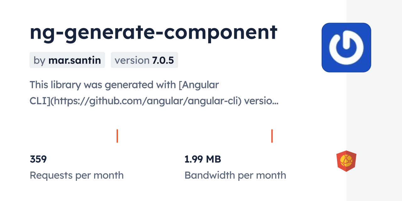 ng-generate-component CDN by jsDelivr - A CDN for npm and GitHub