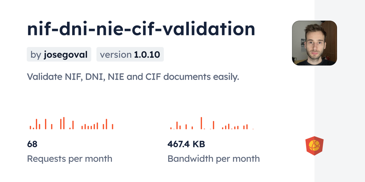nif-dni-nie-cif-validation CDN by jsDelivr - A CDN for npm and GitHub