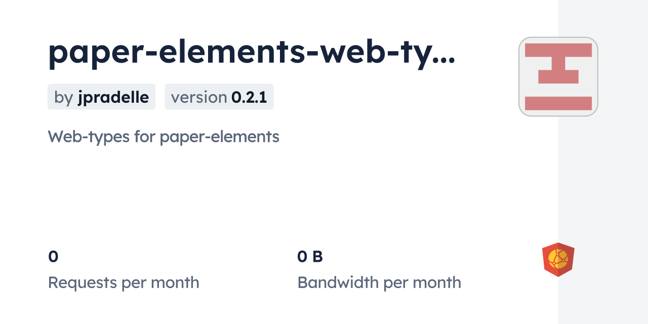 paper-elements-web-types CDN by jsDelivr - A CDN for npm and GitHub