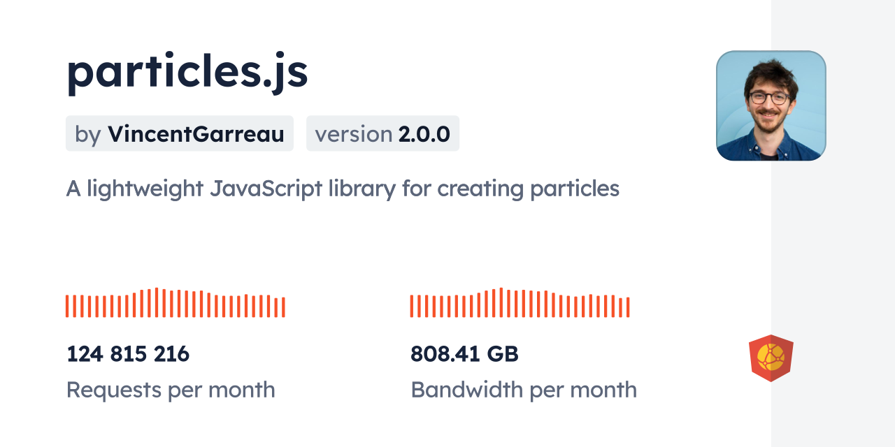 particles.js. CDN by jsDelivr - A CDN for npm and GitHub