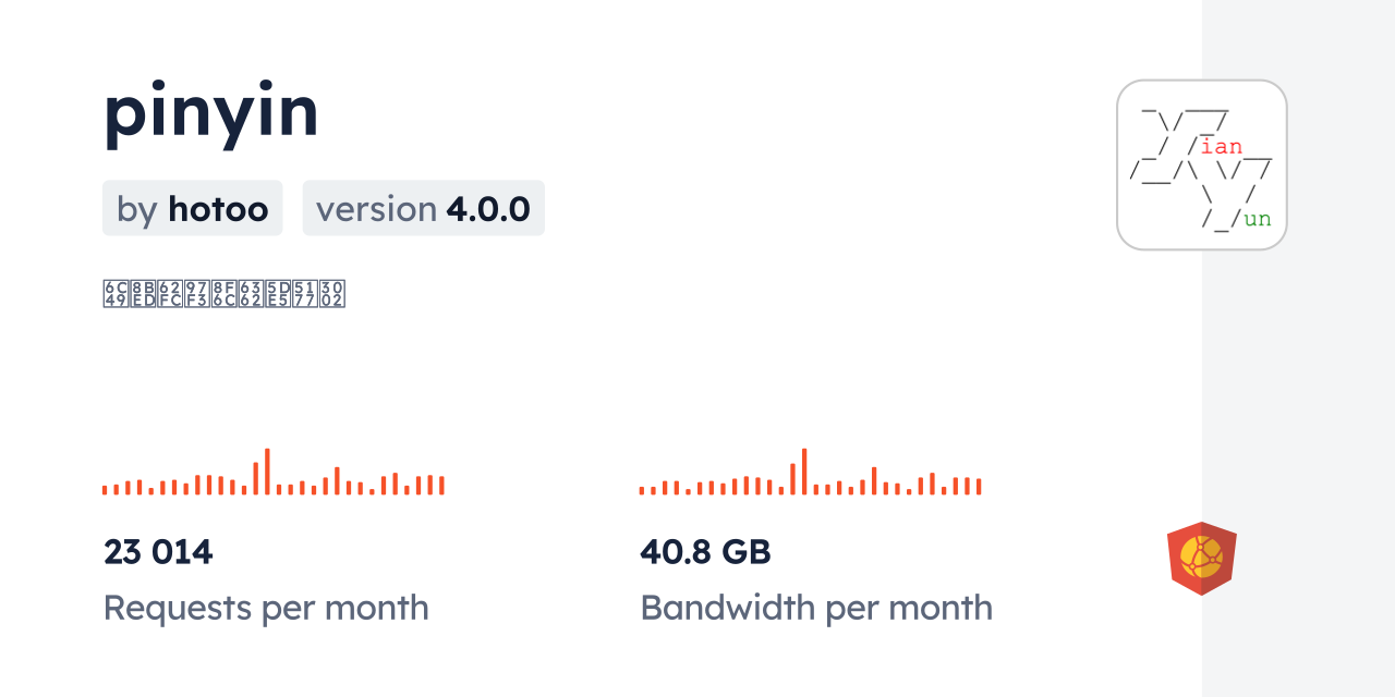 pinyin CDN by jsDelivr - A CDN for npm and GitHub