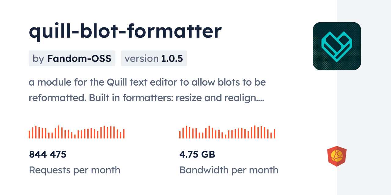 quill-blot-formatter CDN by jsDelivr - A CDN for npm and GitHub