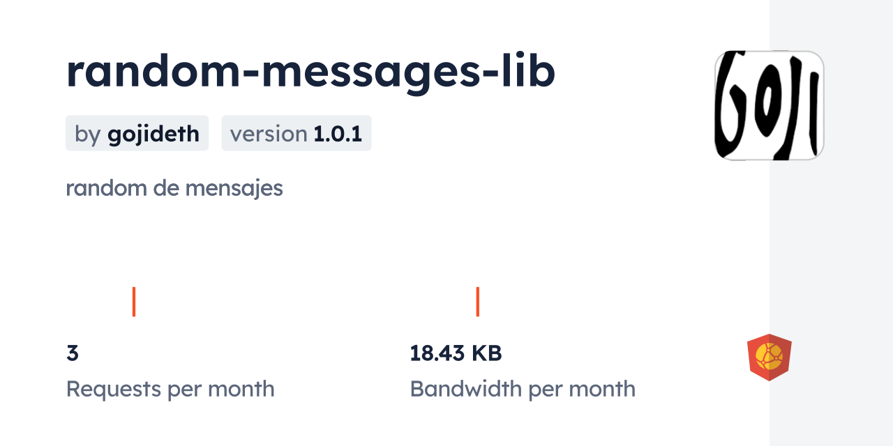 random-messages-lib CDN by jsDelivr - A CDN for npm and GitHub