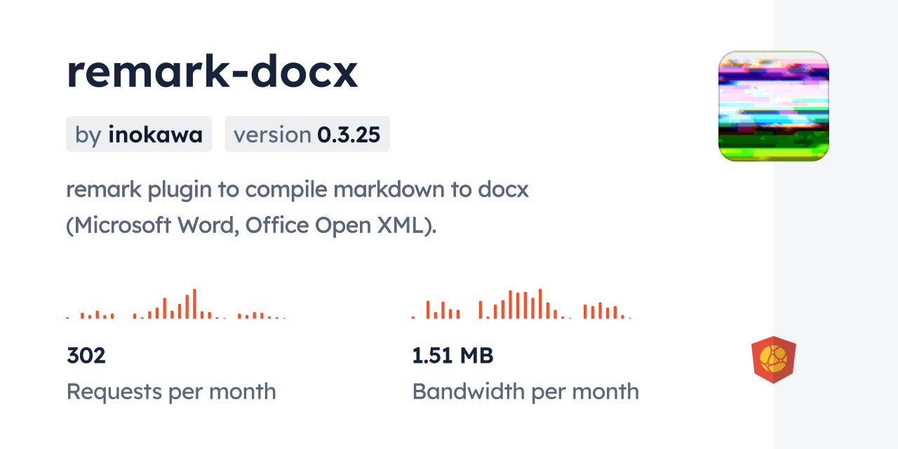 remark-docx CDN by jsDelivr - A CDN for npm and GitHub