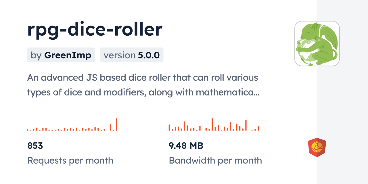 rpg-dice-roller CDN by jsDelivr - A CDN for npm and GitHub