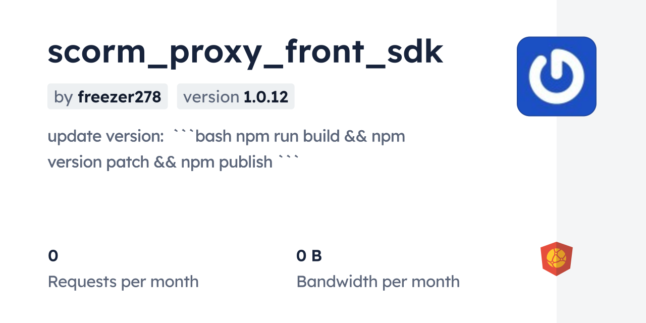scorm_proxy_front_sdk CDN by jsDelivr - A CDN for npm and GitHub