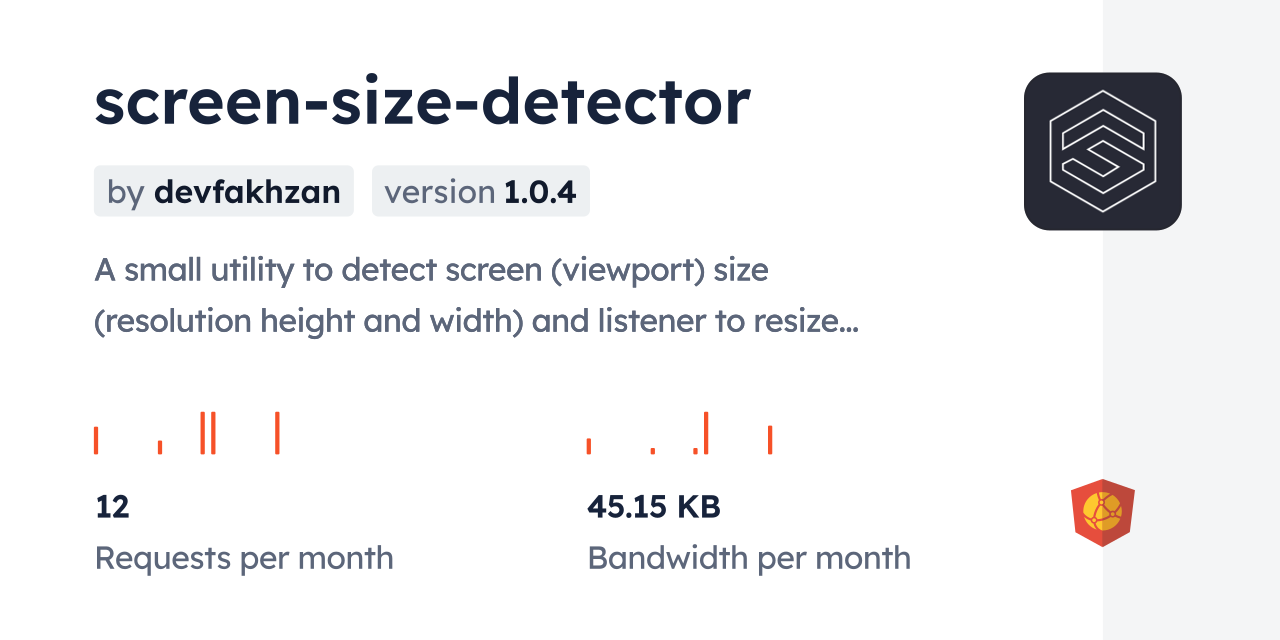 screen-size-detector CDN by jsDelivr - A CDN for npm and GitHub