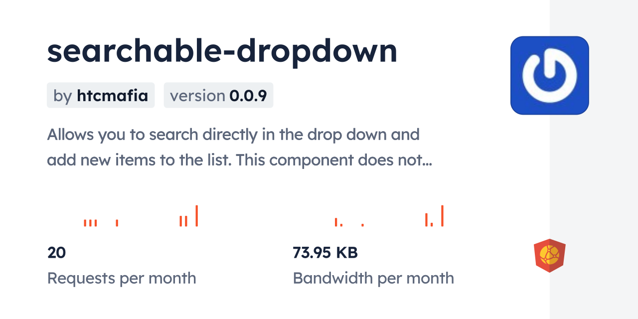 searchable-dropdown CDN by jsDelivr - A CDN for npm and GitHub