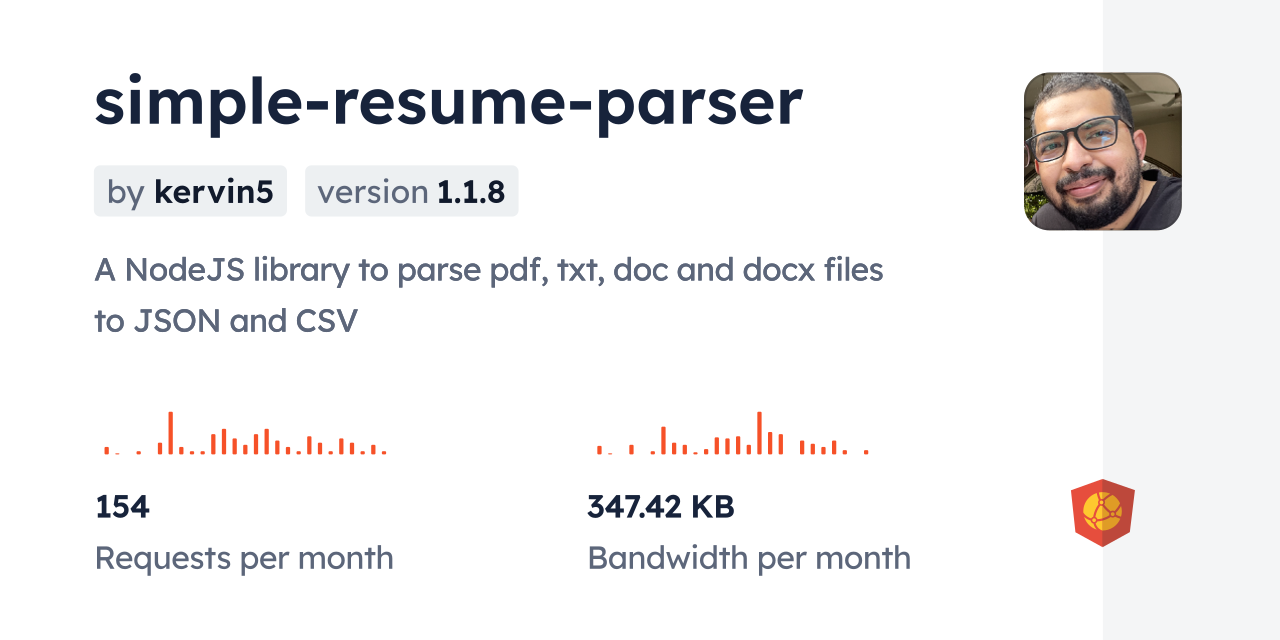 simple-resume-parser CDN by jsDelivr - A CDN for npm and GitHub