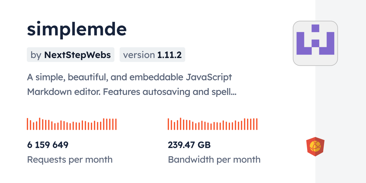 simplemde CDN by jsDelivr - A CDN for npm and GitHub