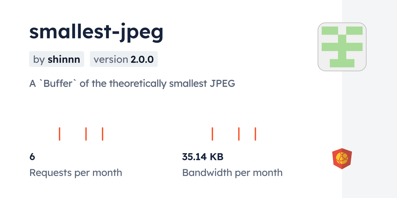 smallest-jpeg CDN by jsDelivr - A CDN for npm and GitHub