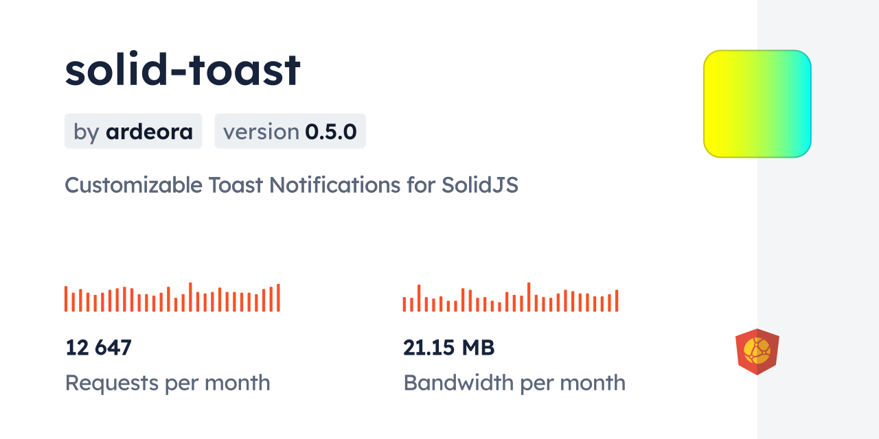 solid-toast CDN by jsDelivr - A CDN for npm and GitHub