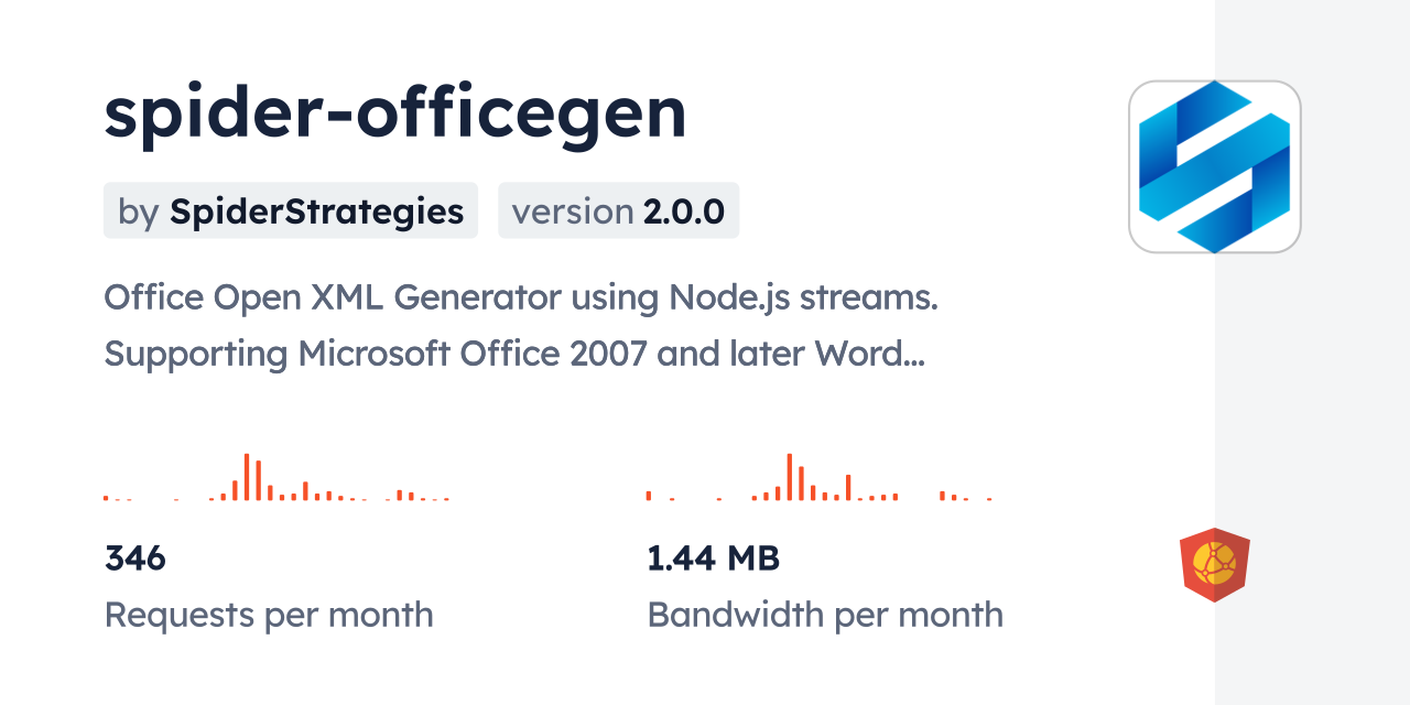 spider-officegen CDN by jsDelivr - A CDN for npm and GitHub