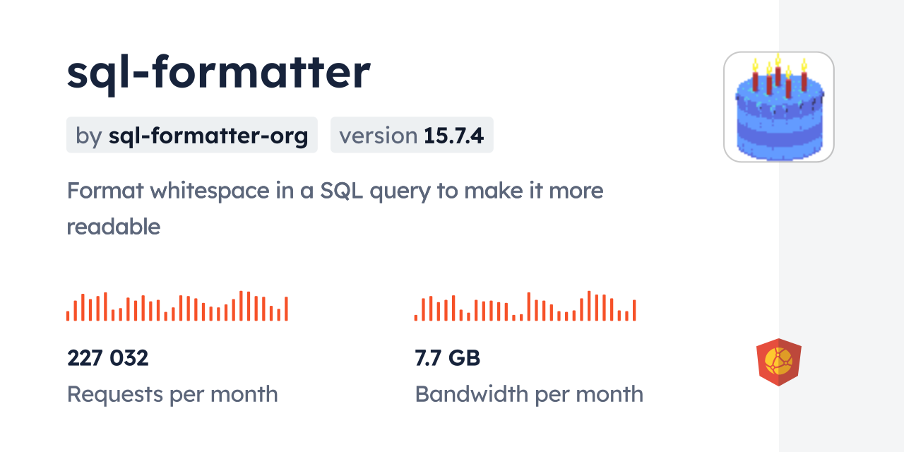 sql-formatter CDN by jsDelivr - A CDN for npm and GitHub