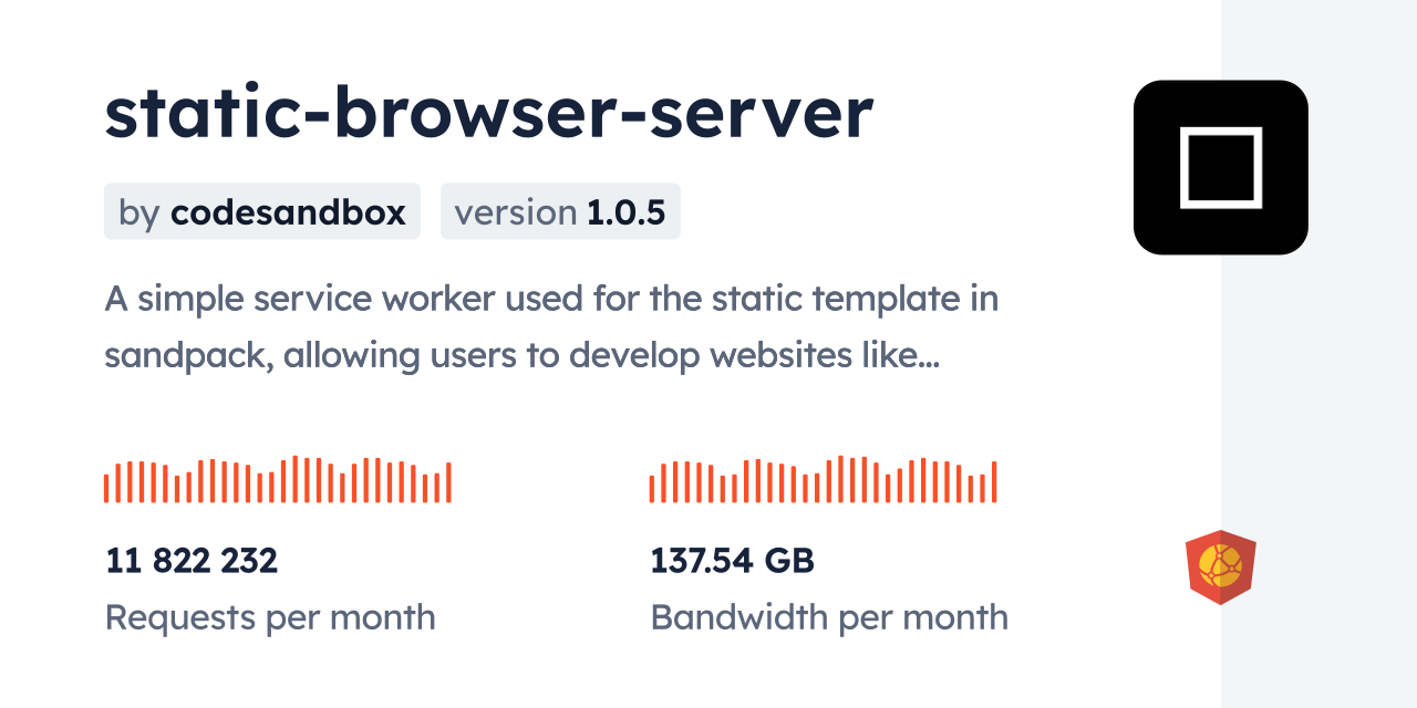 static-browser-server CDN by jsDelivr - A CDN for npm and GitHub