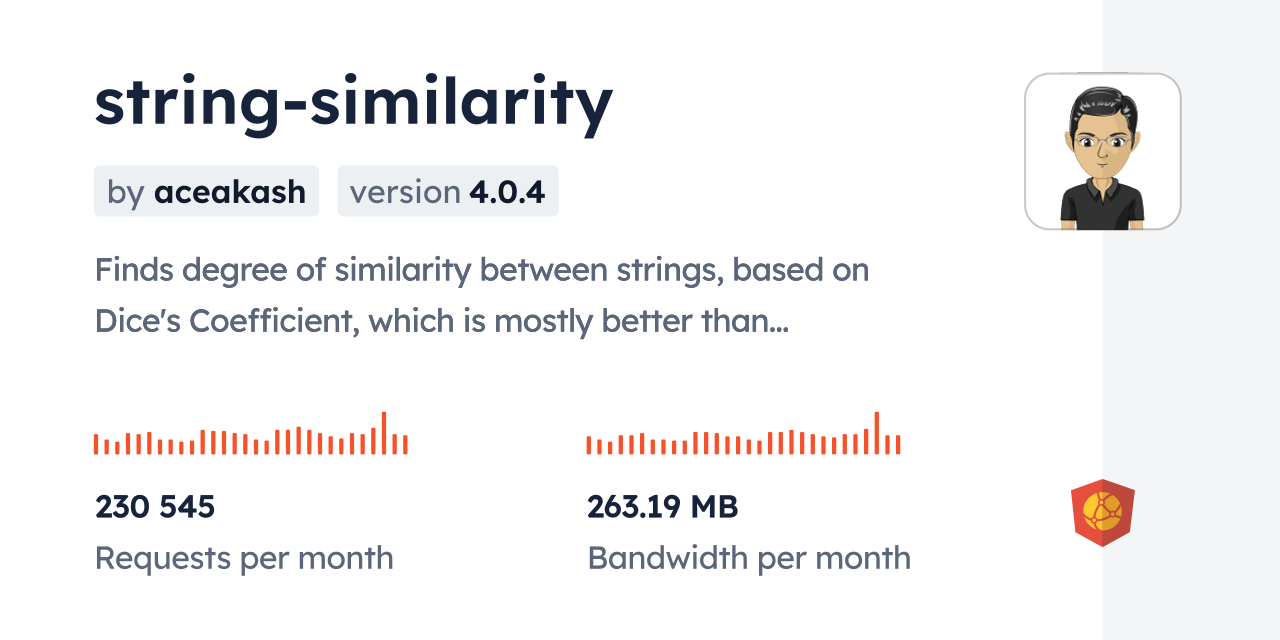 string-similarity CDN by jsDelivr - A CDN for npm and GitHub