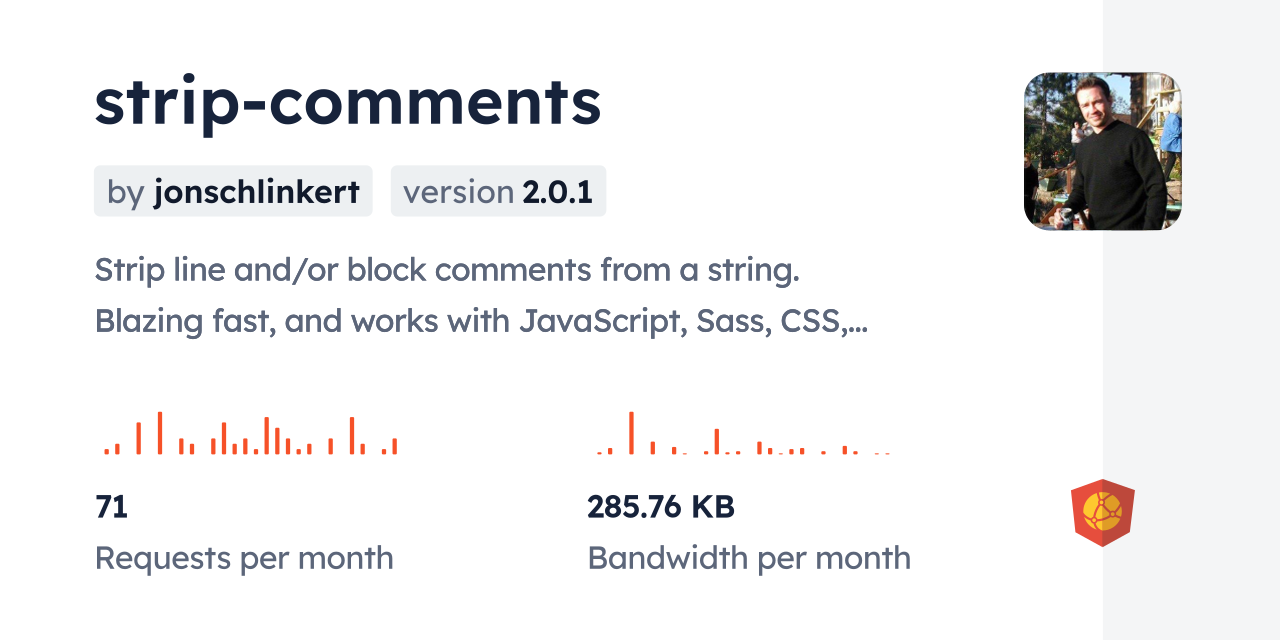 strip-comments CDN by jsDelivr - A CDN for npm and GitHub