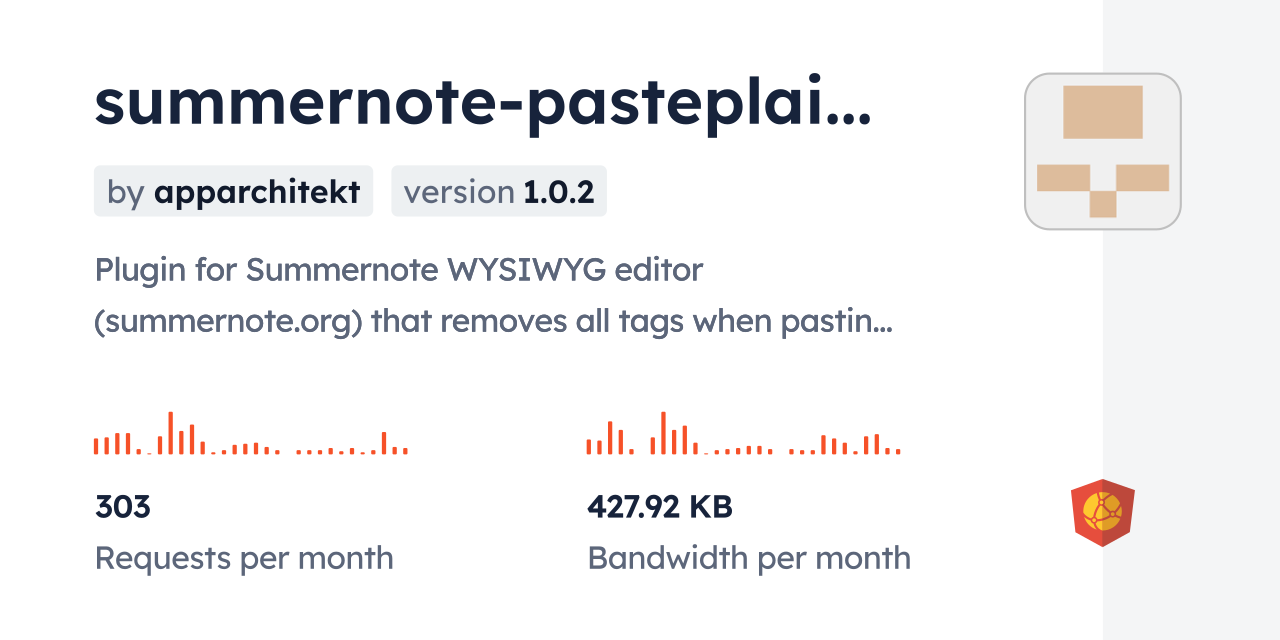 summernote-pasteplaintext CDN by jsDelivr - A CDN for npm and GitHub