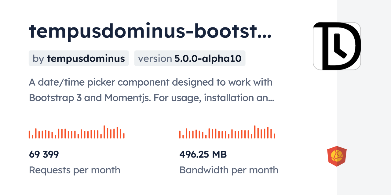 tempusdominus-bootstrap-3 CDN by jsDelivr - A CDN for npm and GitHub