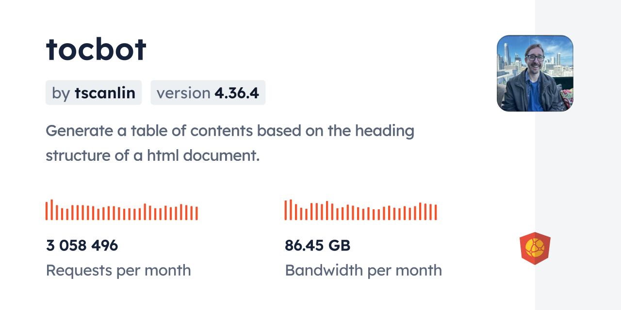 tocbot CDN by jsDelivr - A CDN for npm and GitHub