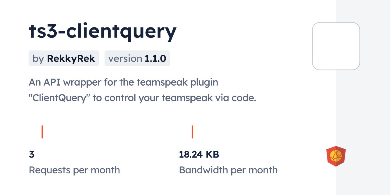 ts3-clientquery CDN by jsDelivr - A CDN for npm and GitHub