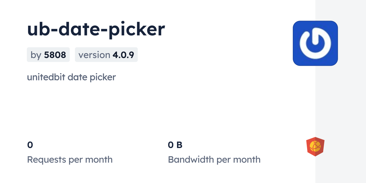 ub-date-picker CDN by jsDelivr - A CDN for npm and GitHub