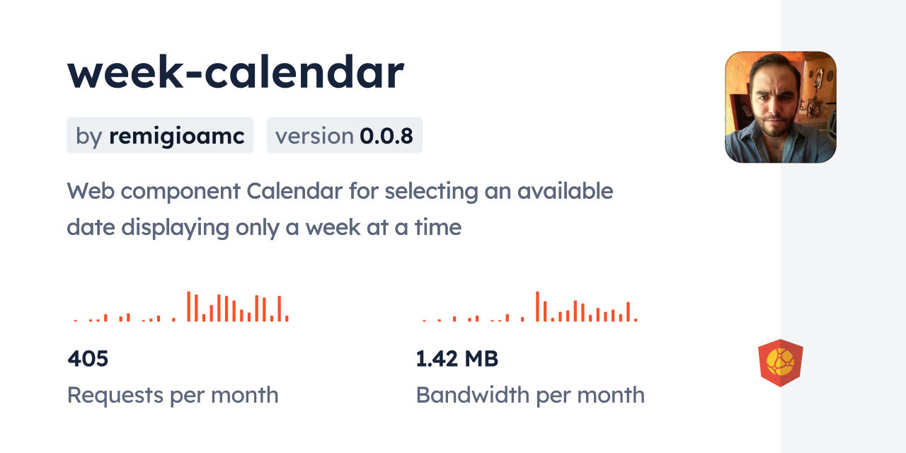 week-calendar CDN by jsDelivr - A CDN for npm and GitHub