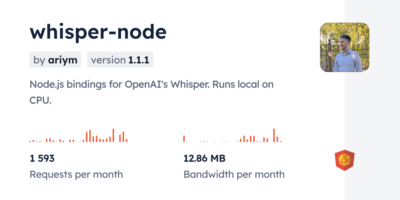 whisper-node CDN by jsDelivr - A CDN for npm and GitHub