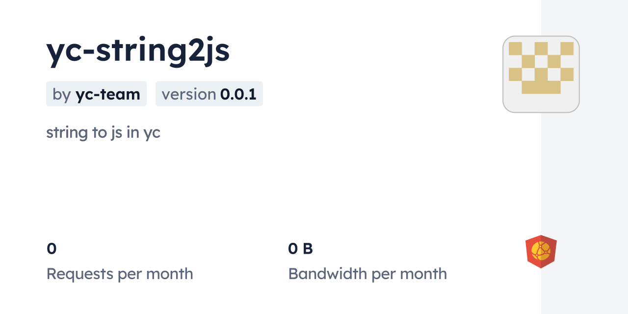 yc-string2js CDN by jsDelivr - A CDN for npm and GitHub